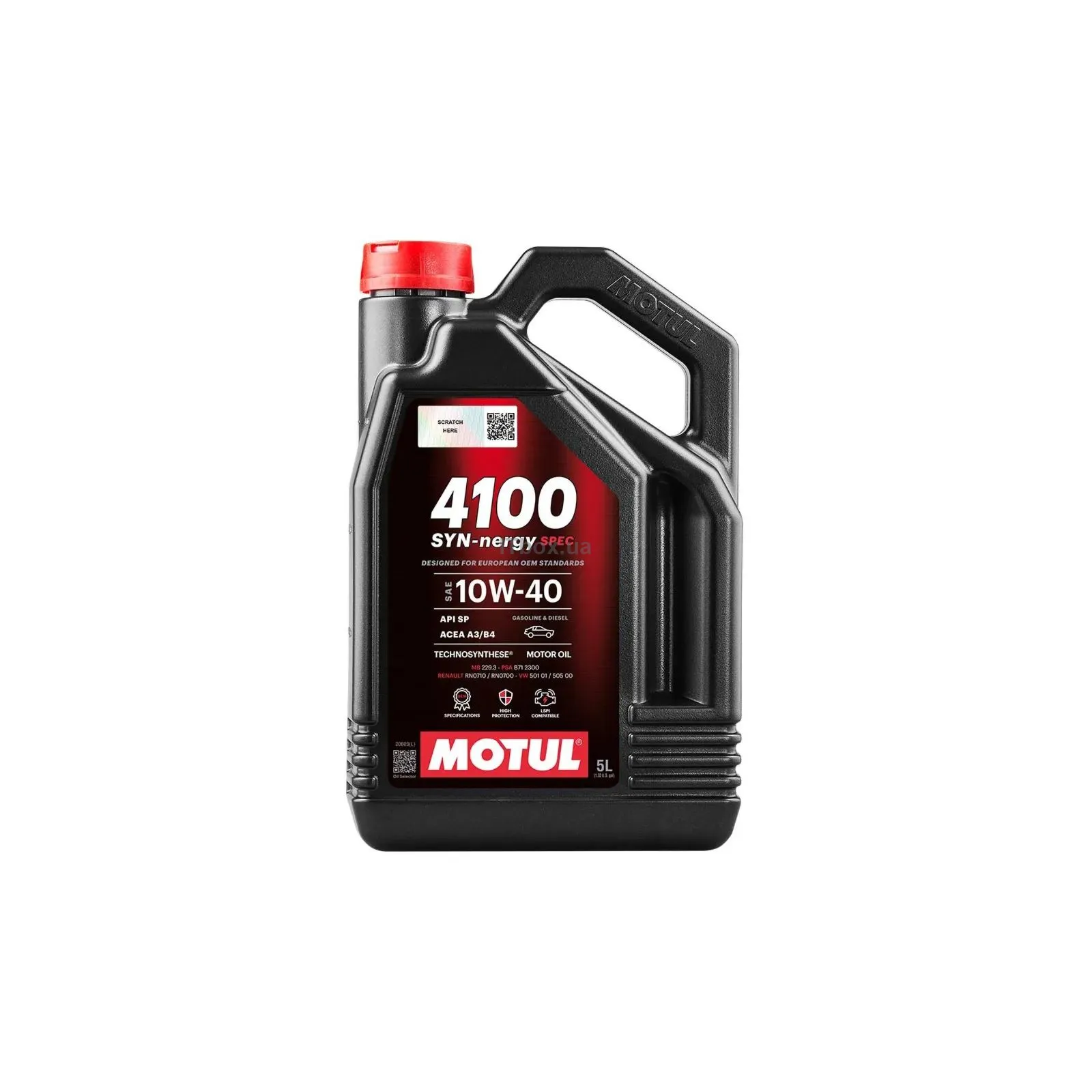 MOTUL 4100 Syn-nergy Spec SAE 10W-40 5л ⏩ Купити Моторну оливу MOTUL ...